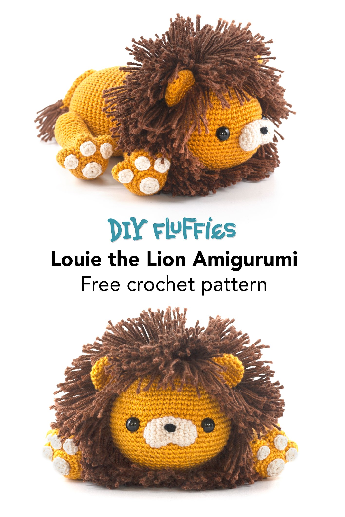 Free Lion Amigurumi crochet pattern - DIY Fluffies