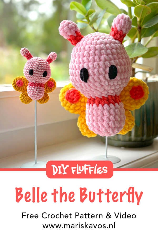 Free Butterfly Crochet Pattern - DIY Fluffies Amigurumi patterns
