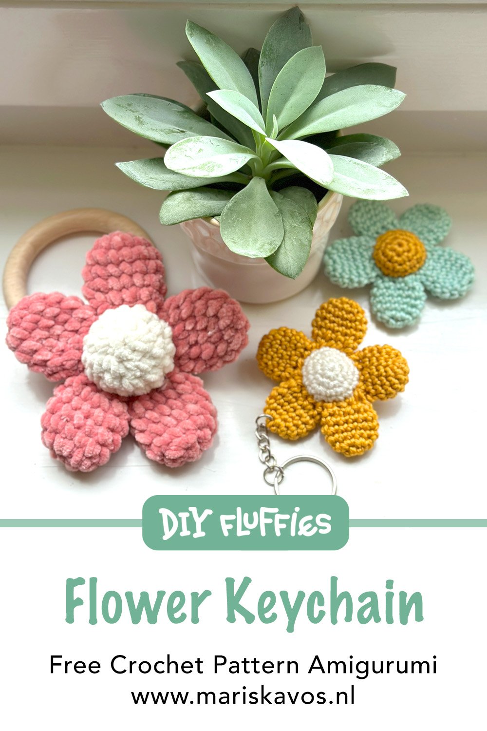 Free Flower Crochet Pattern - DIY Fluffies Amigurumi patterns