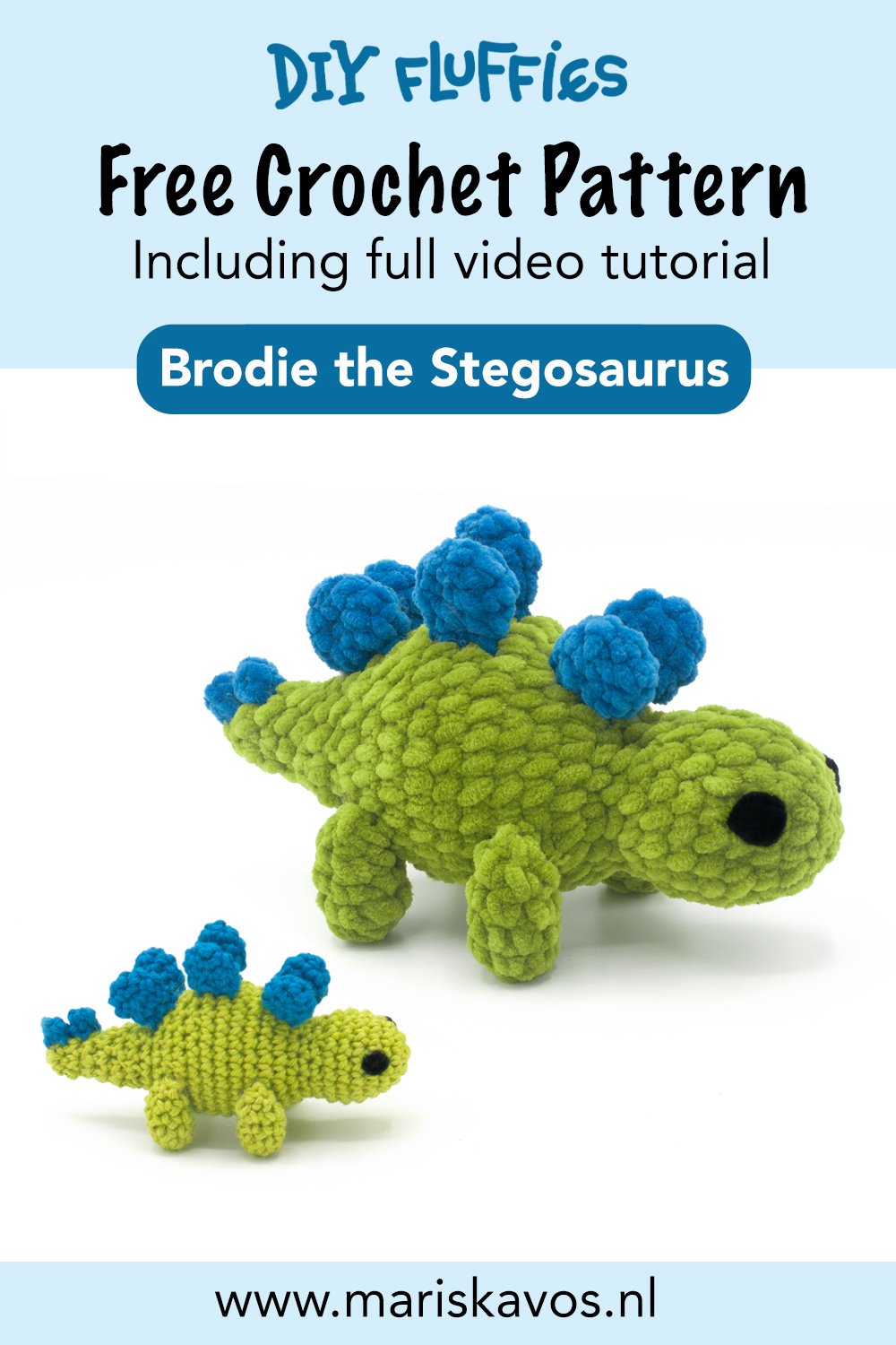Free Dinosaur Crochet Pattern - DIY Fluffies Amigurumi Stegosaurus