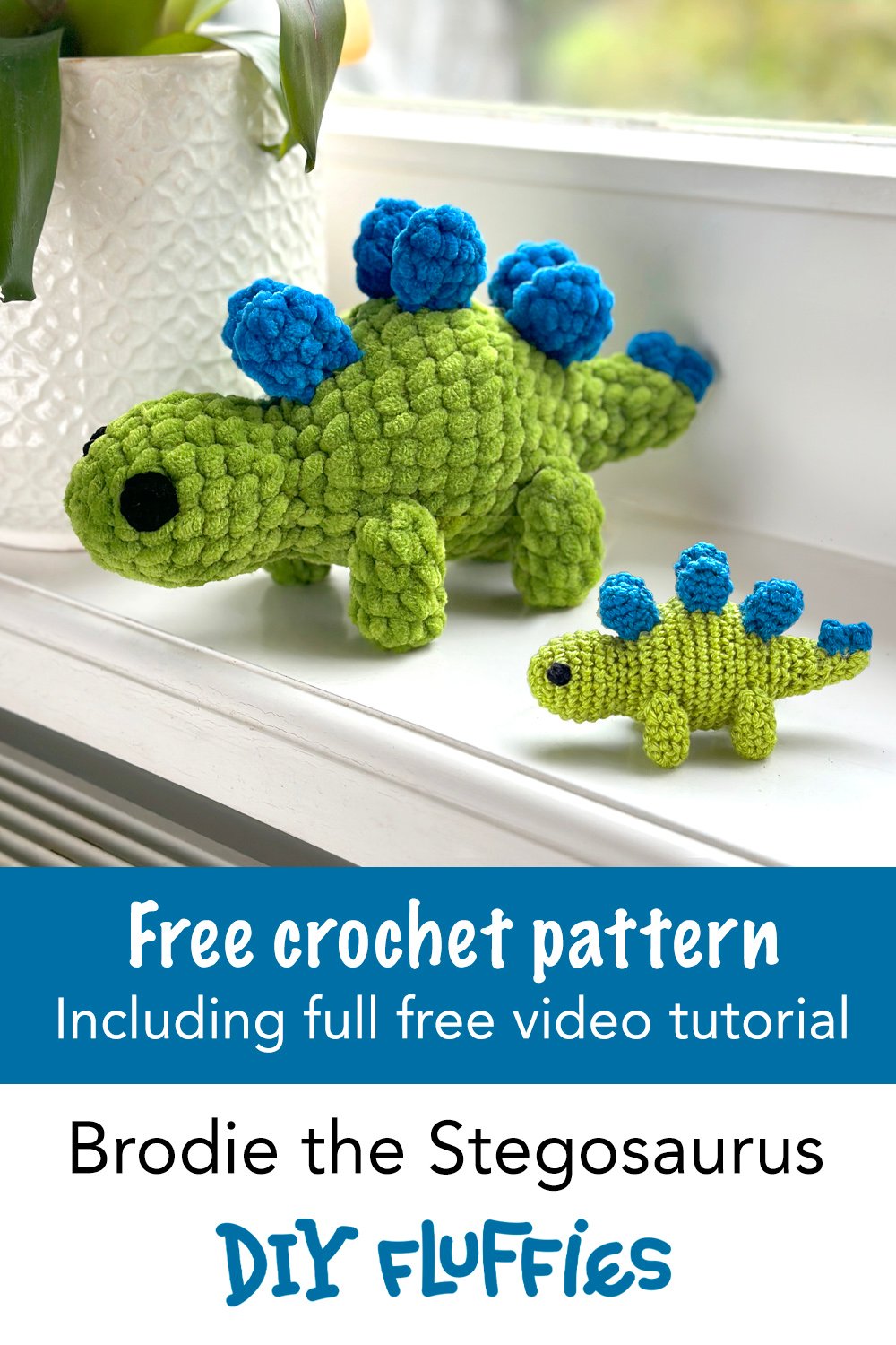 Free Dinosaur Crochet Pattern - DIY Fluffies Amigurumi Stegosaurus