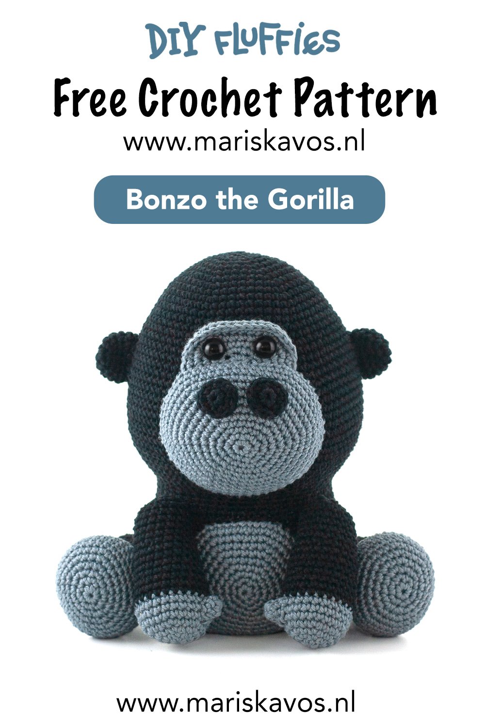 Free Gorilla crochet pattern - DIY Fluffies Amigurumi