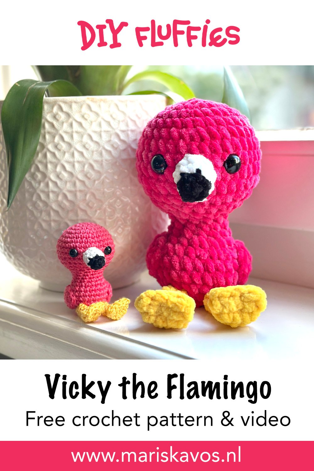 Free Flamingo Crochet Pattern – DIY Fluffies Amigurumi patterns – 💕