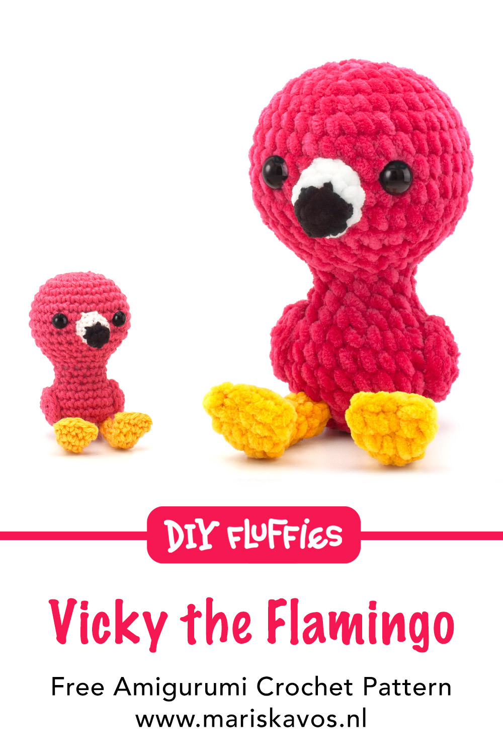 Free Flamingo Crochet Pattern - DIY Fluffies Amigurumi patterns