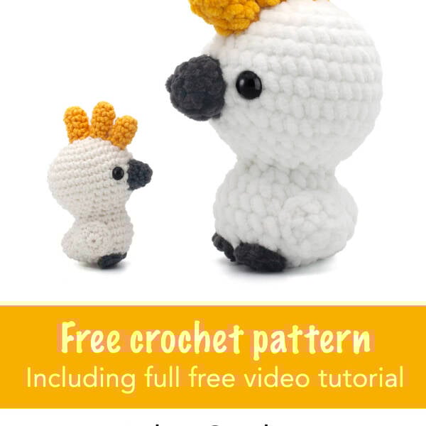 Free Cockatoo Crochet Pattern & Video Amigurumi by DIY Fluffies