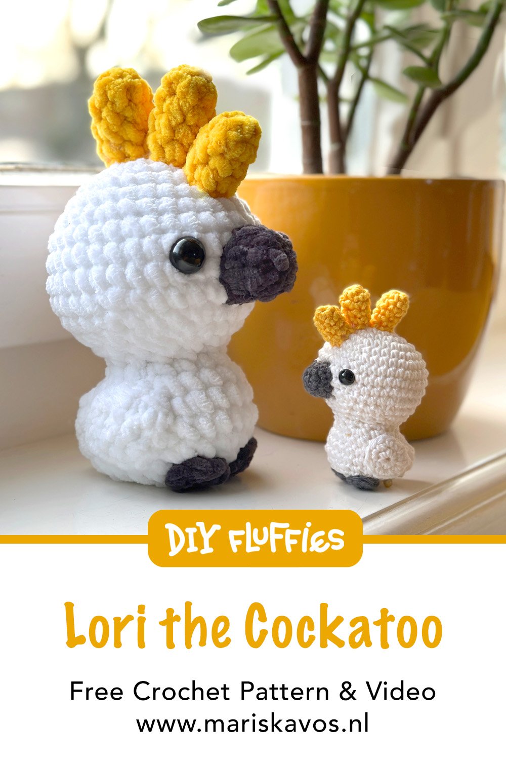 Free Cockatoo Crochet Pattern & Video Amigurumi by DIY Fluffies