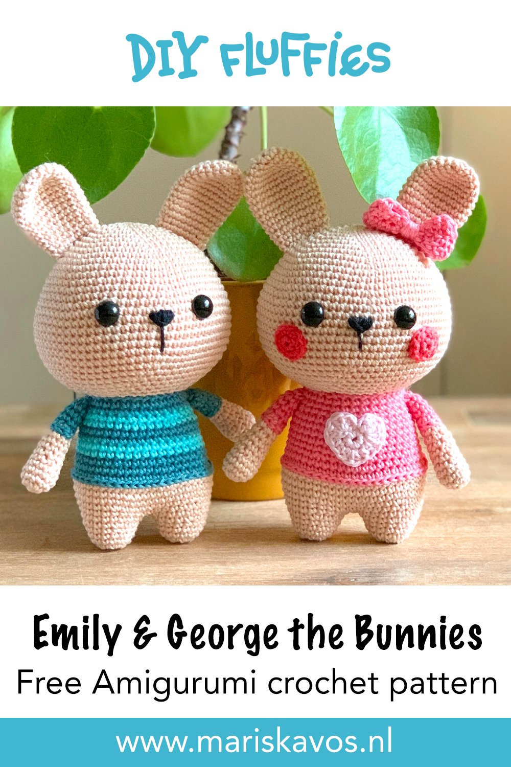 Free bunnies crochet pattern - DIY Fluffies Amigurumi animals