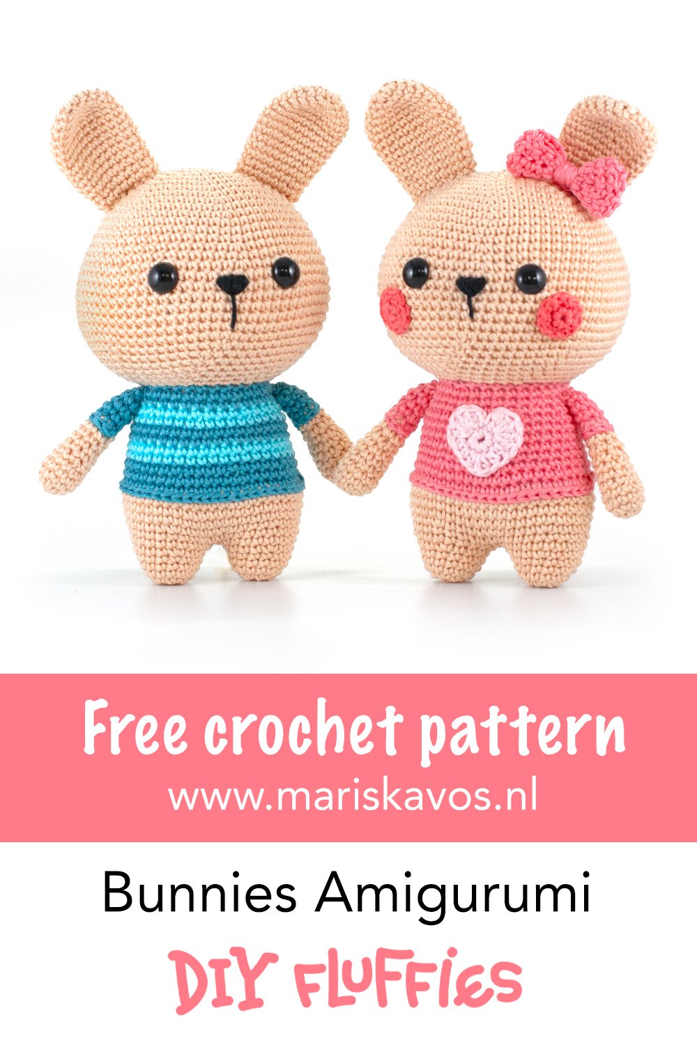 Free bunnies crochet pattern - DIY Fluffies Amigurumi animals