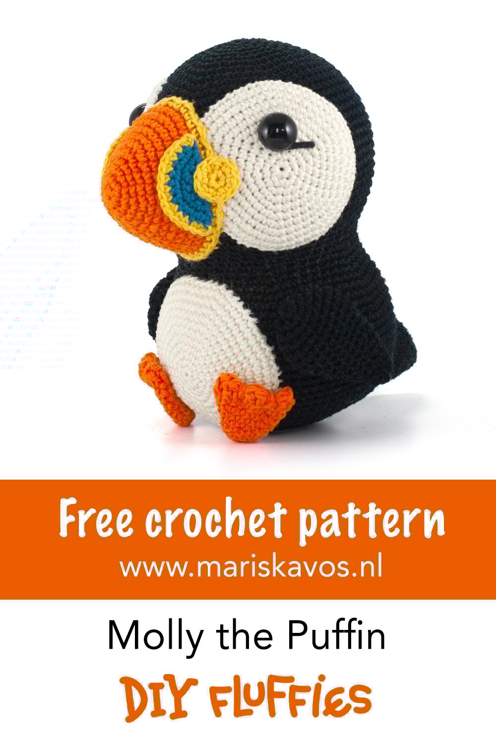 Free Puffin Crochet Pattern - DIY Fluffies Bird Amigurumi