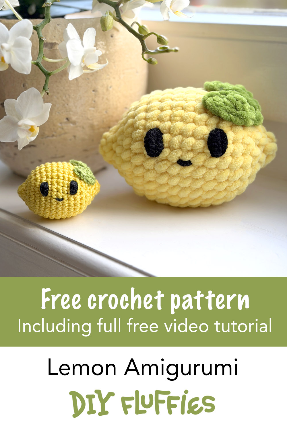 Free Lemon Crochet Pattern - Mini Amigurumi by DIY Fluffies