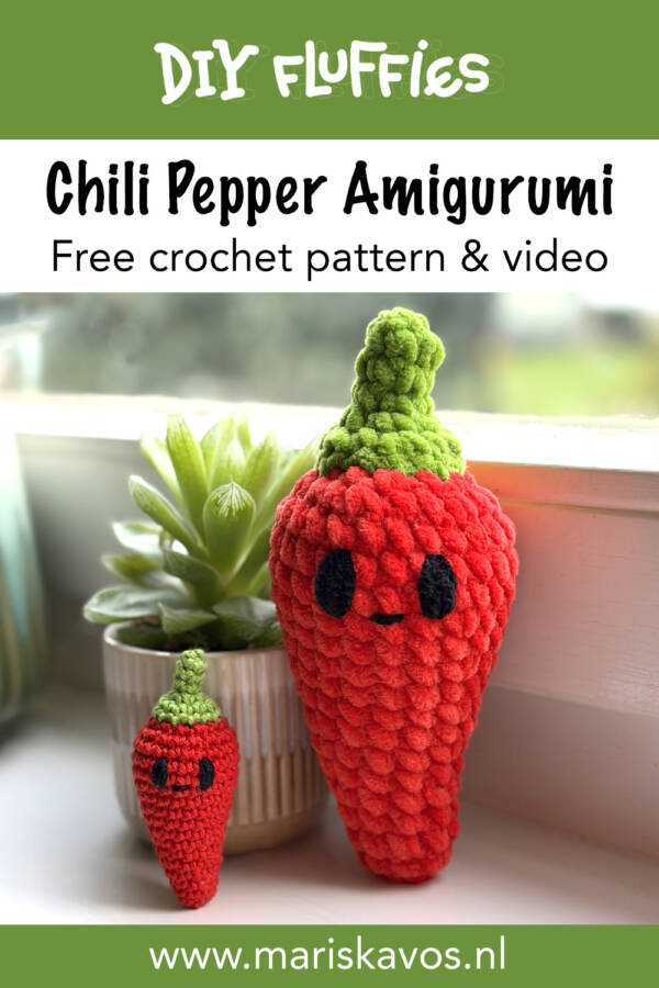 Free Chili Pepper Crochet Pattern & Video - Easy Mini Amigurumi